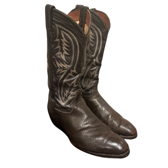 Tony Lama | Shoes | Tony Lama Mens Brown Leather Cowboy Western Boots ...